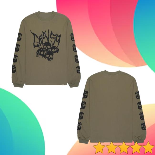 Grey59 Merch Store G59 Merch Army Green Skull Long Sleeve Newest
