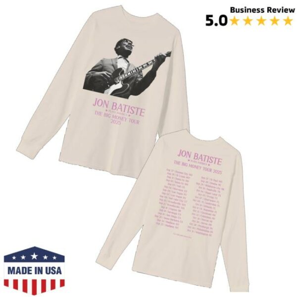 Jon Batiste Store Merch Jon Batiste Plays America The Big Money Tour 2025 Long Sleeve - Newest ...
