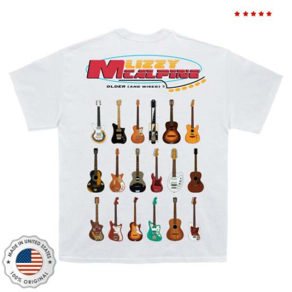 Lizzy Mcalpine Merch Store Older And Wiser Guitar Tee White - Newest ...