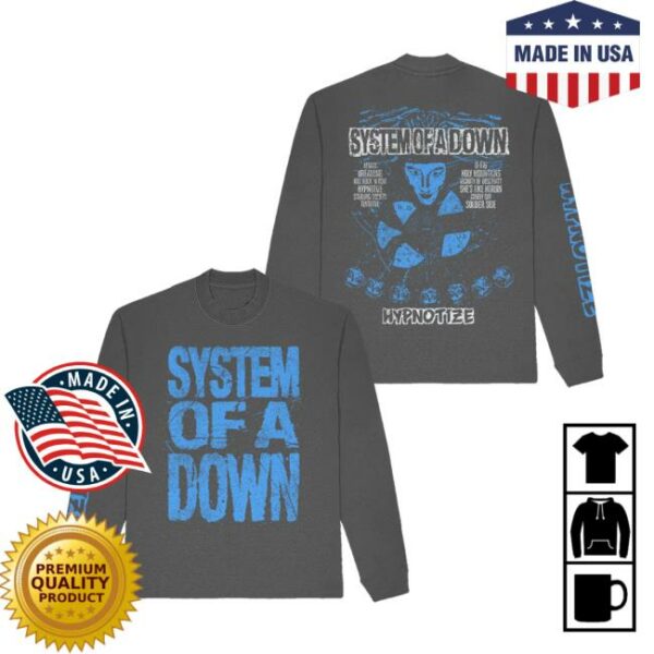 System Of A Down Merch Store Hypnotize Tracklist Long Sleeve - Newest ...