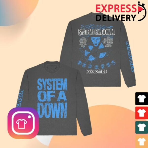 System Of A Down Merch Store Hypnotize Tracklist Long Sleeve - Newest ...