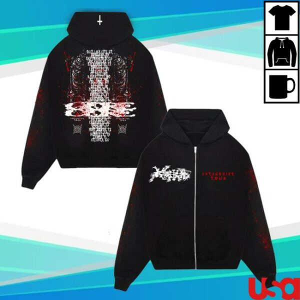 Ken Carson Merch Store Antagonist 2.0 Tour Xtagonist Tour Zip Hoodie ...