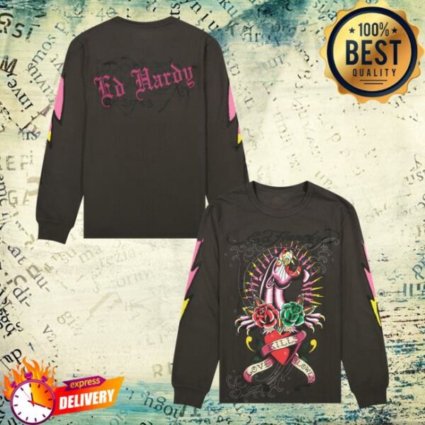 Ed Hardy Merch Store Panther Rose Ls Tee - Newest Fashion Trends