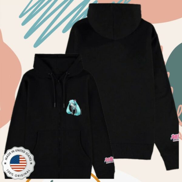 Madame Chocolat Store Merch Hatsune Miku Logo In Black Hoodie - Newest ...