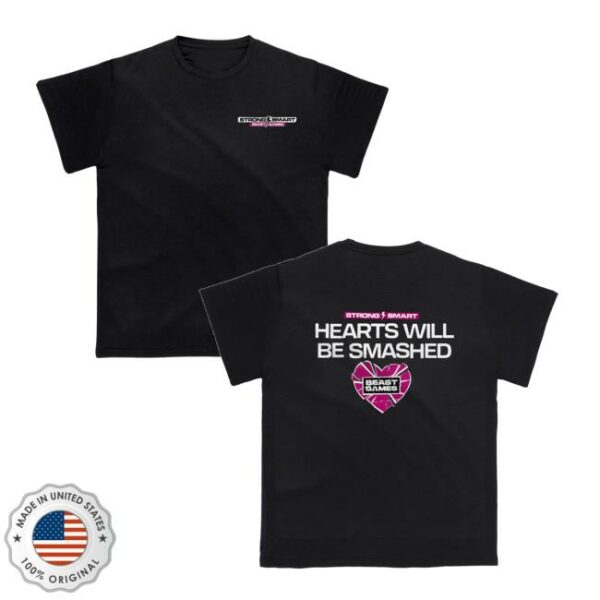 Mrbeast Store Merch Shop Beast Games Hearts Will Be Smashed Tee ...