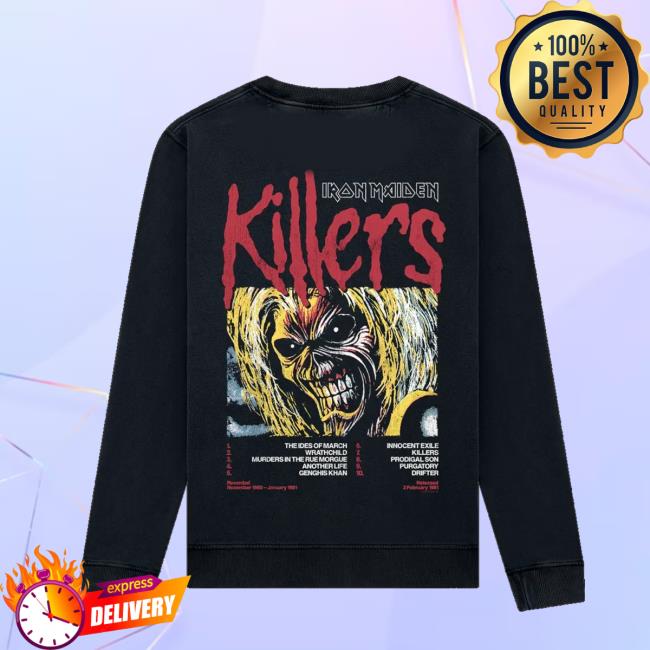 Iron Maiden Shop Merch Store Killers 45 Tracklist Vintage Sweatshirt ...